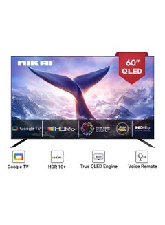 NIKAI 60 Inch 4K QLED Ultra HD Smart Google TV, Hands-Free Voice ...