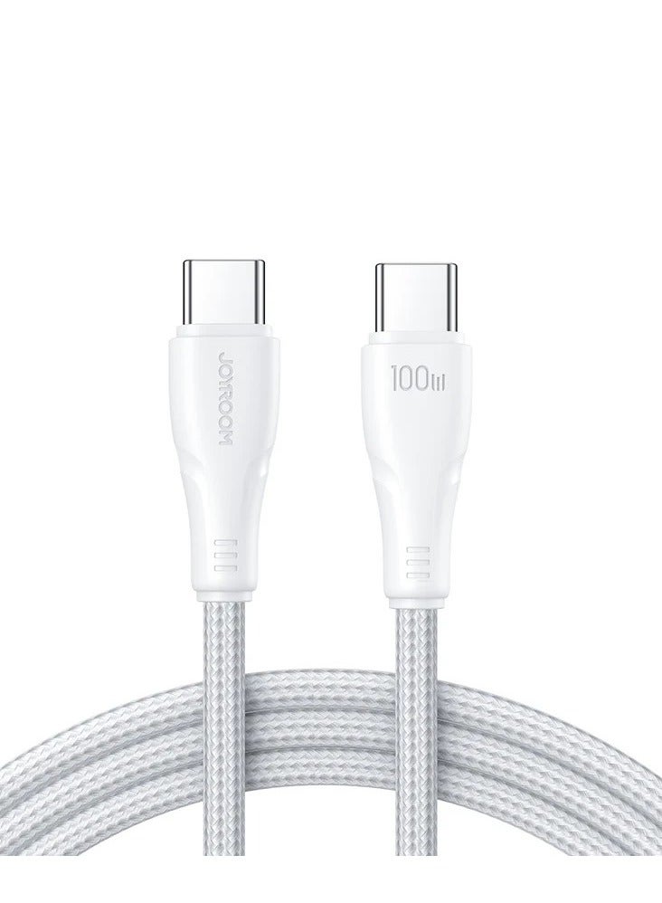 JOYROOM S-CC100A11 Nylon Type-C to Type-C Cable, 100W, 1.2M - White ...