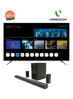 VIDEOCON 75 Inch Edgeless 4K UHD Powered By LG WebOS + JVC 5.1ch Soundbar With Wireless ...