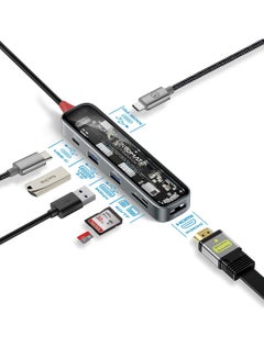 PROMATE USB-C Hub, Transparent 7-in-1 Multi-Display Hub with 4K HDMI ...