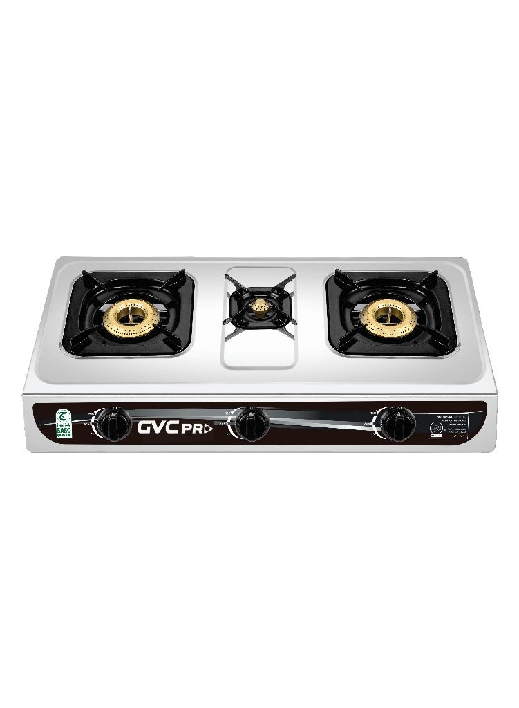 gvc pro 3 Gas Burners Cooktop GVGS-7113 Steel | Best Price KSA | Riyadh ...