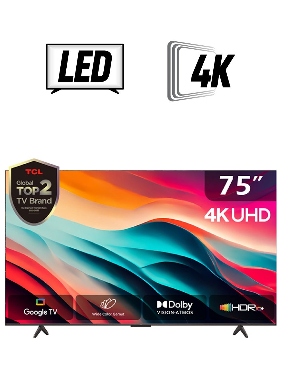 TCL 75 Inch 4K WCG UHD HDR10+ Google TV, 120HZ DLG, (2024), built In ...