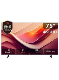 TCL 75 Inch 4K UHD Smart Google TV, HDR 10, Dolby Audio, Dynamic Color Enhancement, Metallic ...