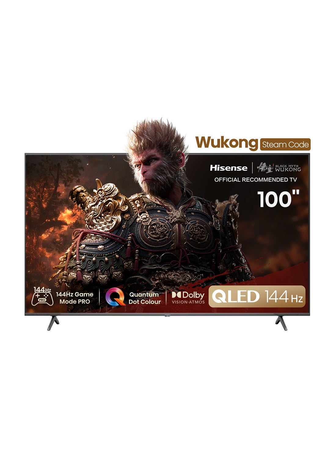 Hisense 100 Inch 144Hz VRR QLED TV E7N PRO-Full Array Local Dimming,Quantum Dot Colour,Dolby ...
