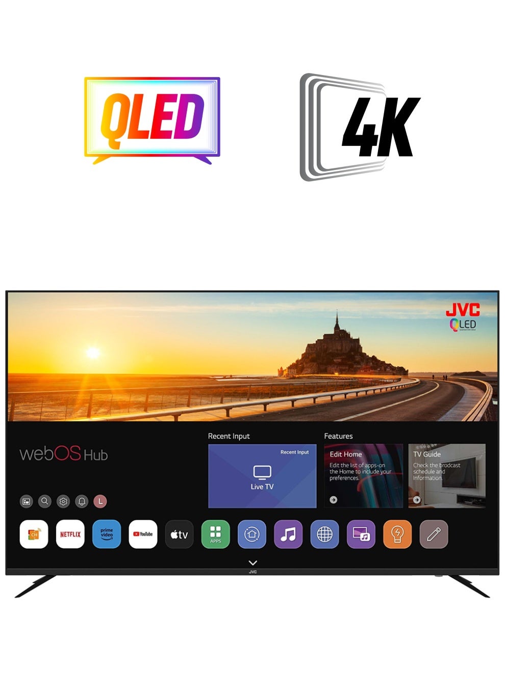 JVC 65 Inch Edgeless 4K QLED Quantum Dot WebOs Smart TV With Magic ...