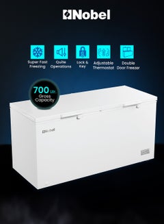Nobel 700L Gross Capacity Double Door Chest Freezer with, R290 ...