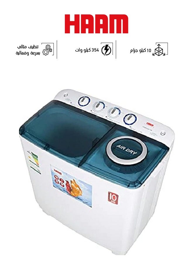 HAAM Twin Tub Washing Machine 10 kg HWM10000-21N White | Best Price KSA ...