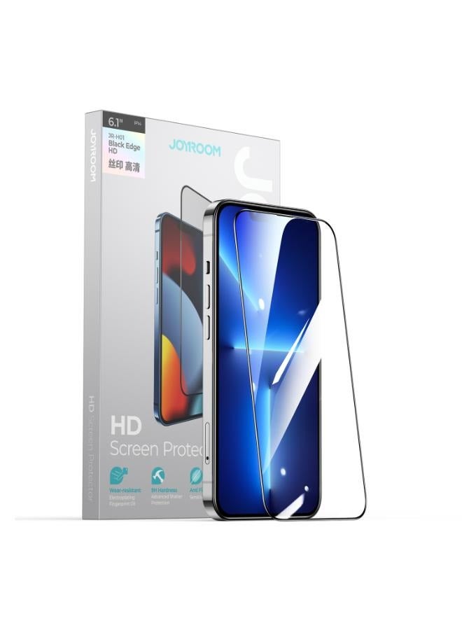 JOYROOM JR-H01 Tempered Glass Screen Protector (2.5D Full Screen with Black Edge) for iP 14 6.1 ...