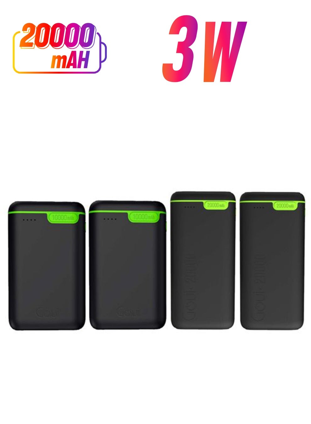Goui 60000 mAh (2xKigo10 + 2xKigo20) Package: High-Capacity, Multi ...