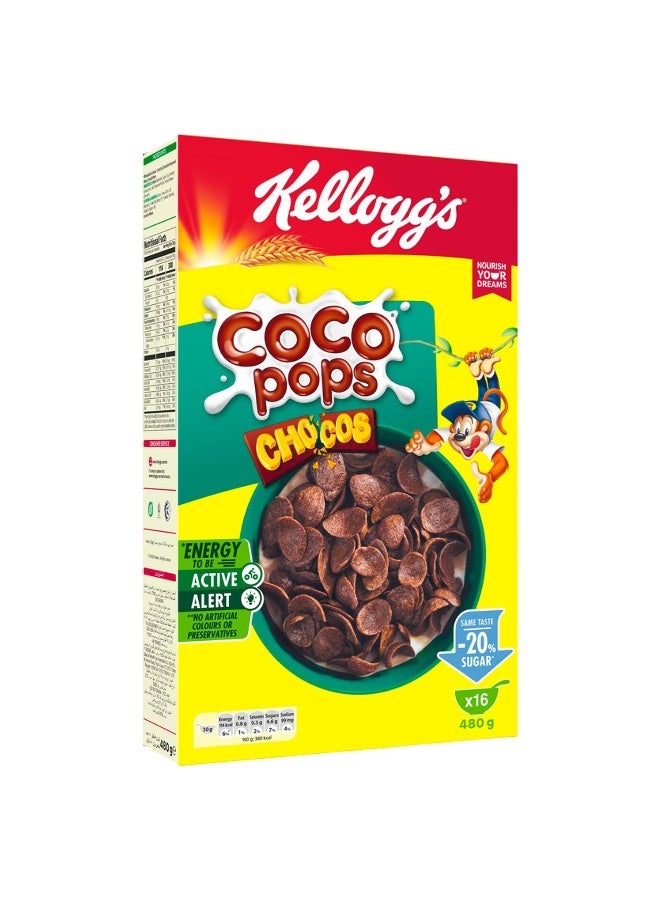 Kellogg's Coco Pops Choco'S Chocolate Flavored Wheat Cereal 480-gram ...