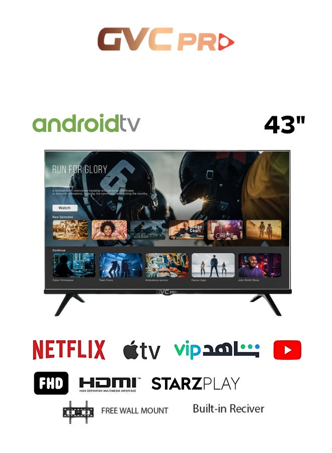 gvc pro 43 Inch Android Smart TV with Free wall Mount and Smart Remote ...