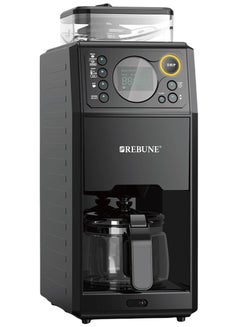 REBUNE Coffee Maker with Built-in Grinder, 3 Heat Levels, 0.65 L 850 W ...