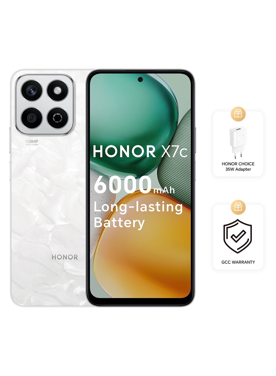 Honor X7c Dual SIM Moonlight White 8GB RAM 256GB 4G - Middle East ...
