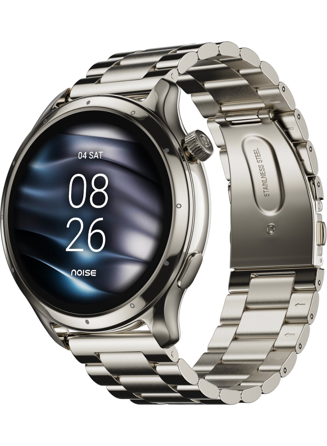 Noise Mettle 1.4'' Display, Stainless Steel Finish With Metal Strap ...