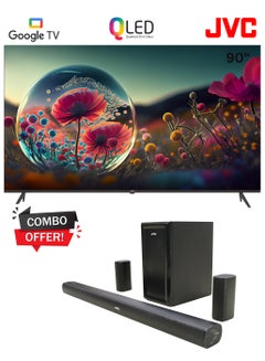 JVC 90 Inch Edgeless 4K UHD QLED Official Google TV Smart TV With 5.1 ...
