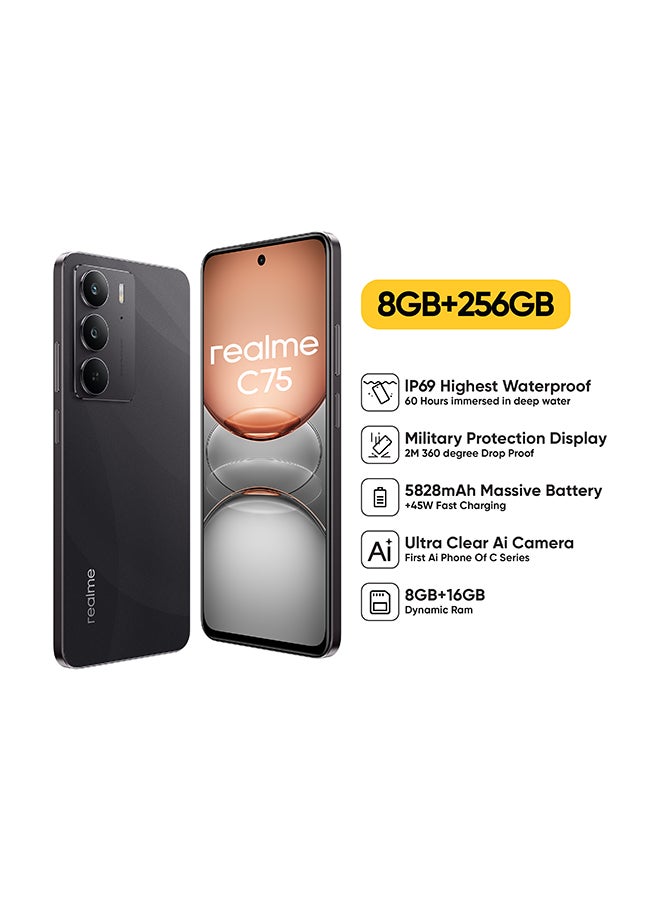realme C75 Dual SIM Storm Black 8GB 256GB 4G - Middle East Version ...