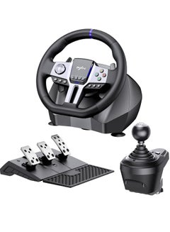 PXN V9 GEN2 270°/900° Racing Steering Wheel Bundle with 3-Pedals & 6+R ...