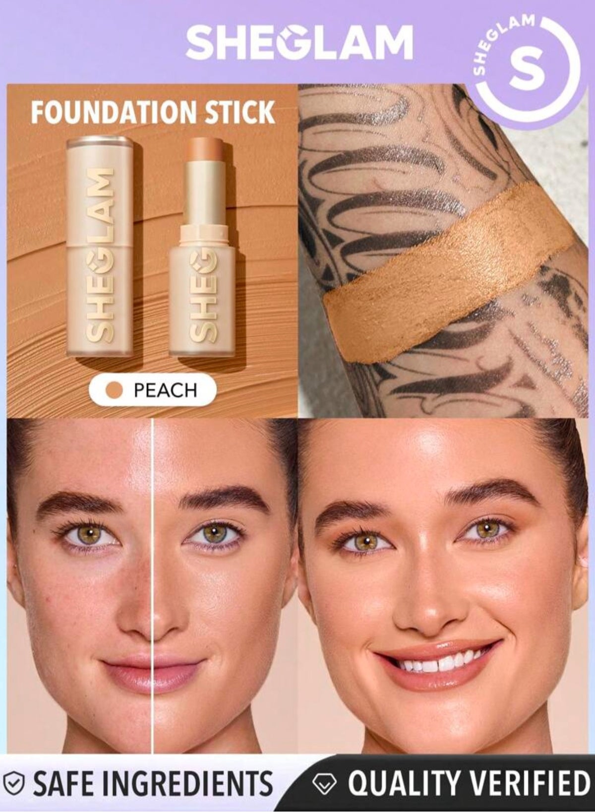 SHEGLAM Skin Magnet High Coverage Foundation Stick Peach | Best Price ...