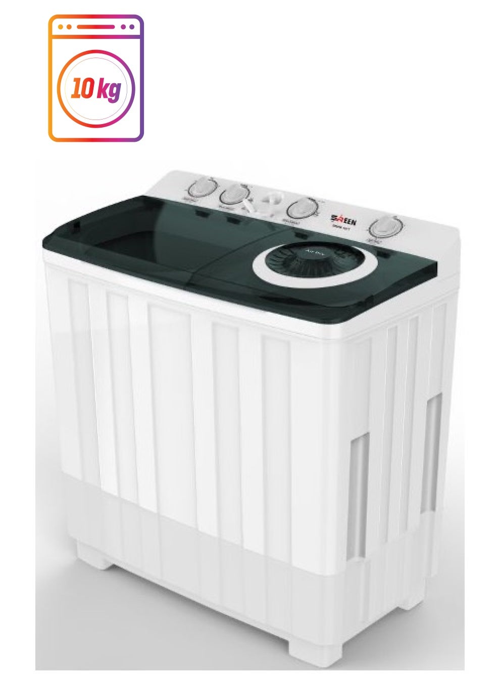SREEN Twin Tub Washing Machine 10 kg SRWM-10TT White | Best Price KSA ...