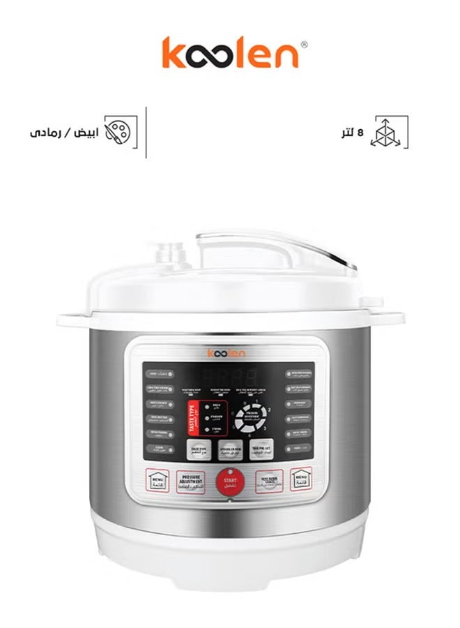 KOOLEN Pressure Cooker - 8 L 1500 W 816106001 White/Grey | Best Price ...