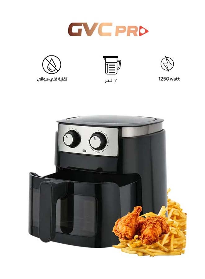 gvc pro Oil-Free Air Fryer, 7L, 1250W, Model GVCAF-827, Sleek Black ...