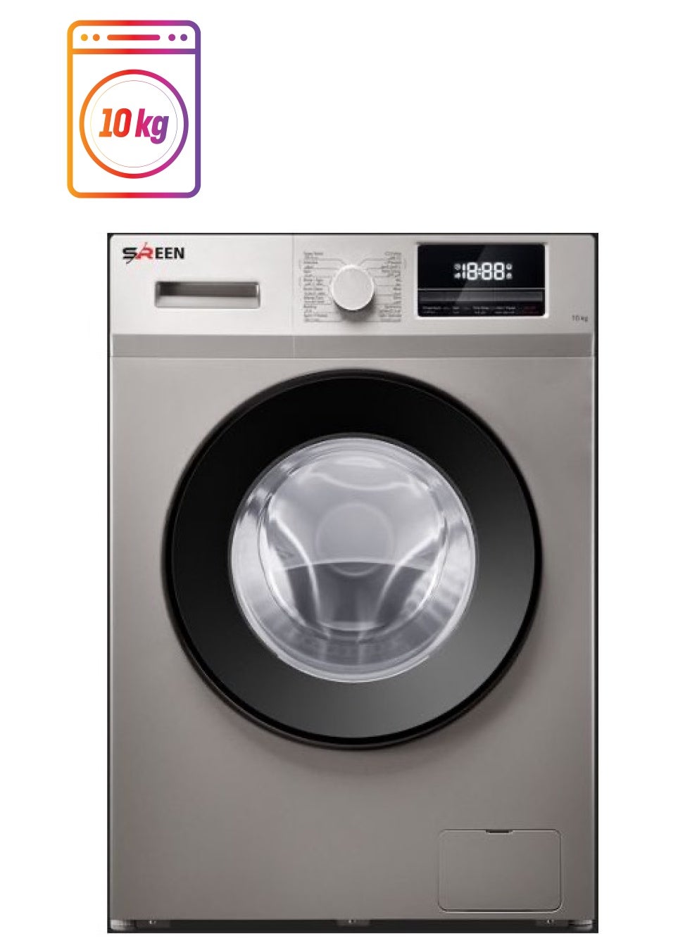 SREEN Serene 10 Kg Automatic Front Load Washing Machine, Silver 10 kg ...