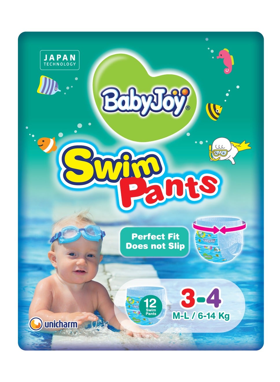 BabyJoy Diaper Pants Size 3-4 (6-14 Kg), Pack Of 12 | Best Price KSA | Riyadh, Jeddah
