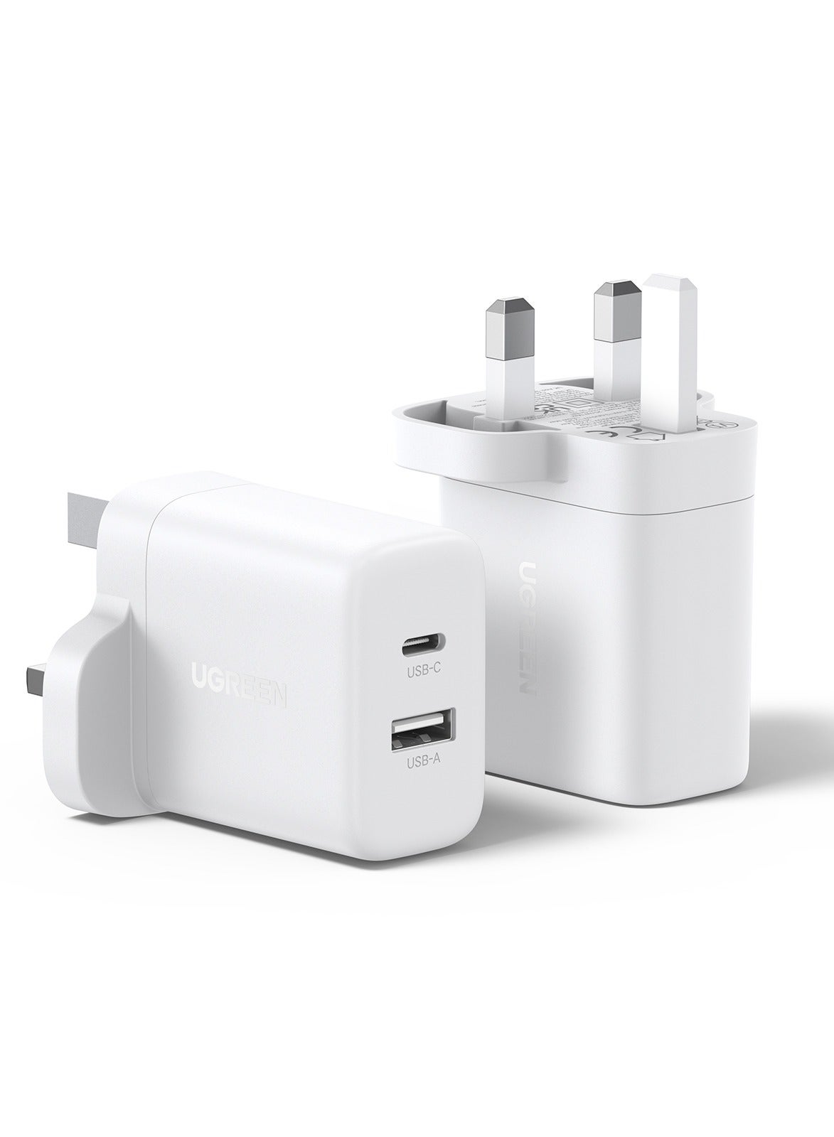 Ugreen 2Pack 20W Dual Ports USB Charger Type C Adapter 1A1C Wall Plug ...