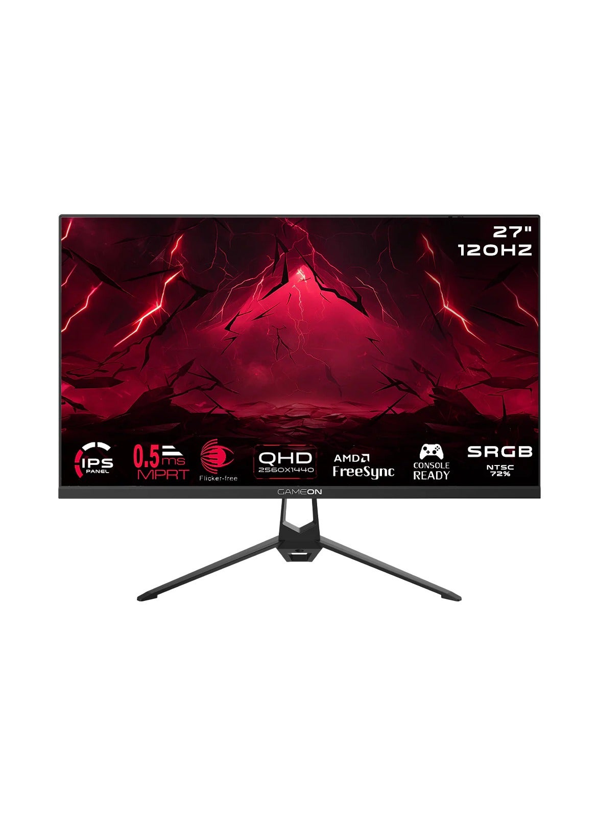GameOn 27 inch QHD 120Hz 0.5ms IPS Gaming Monitor, HDMI 2.1, FreeSync ...