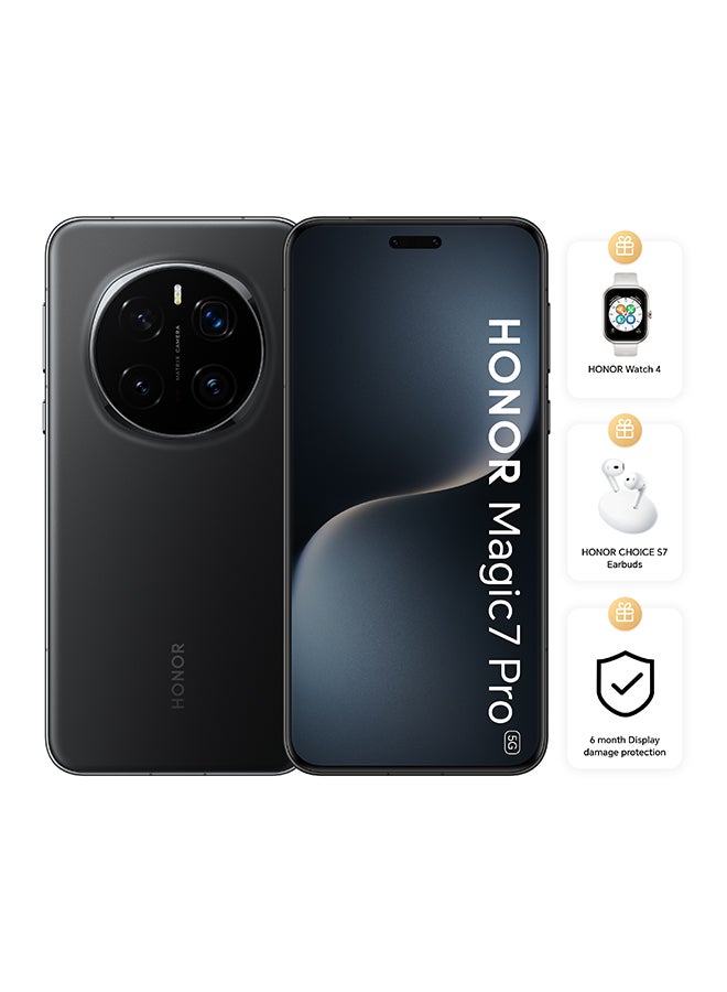 Honor Magic 7 Pro Dual SIM 5G Black 12GB RAM 512GB With Honor Watch 4 ...
