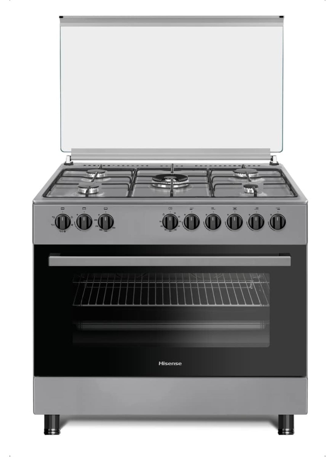 Hisense 90 cm Freestanding Gas Cooker With Dual Fan, 110 Liters AirFry ...
