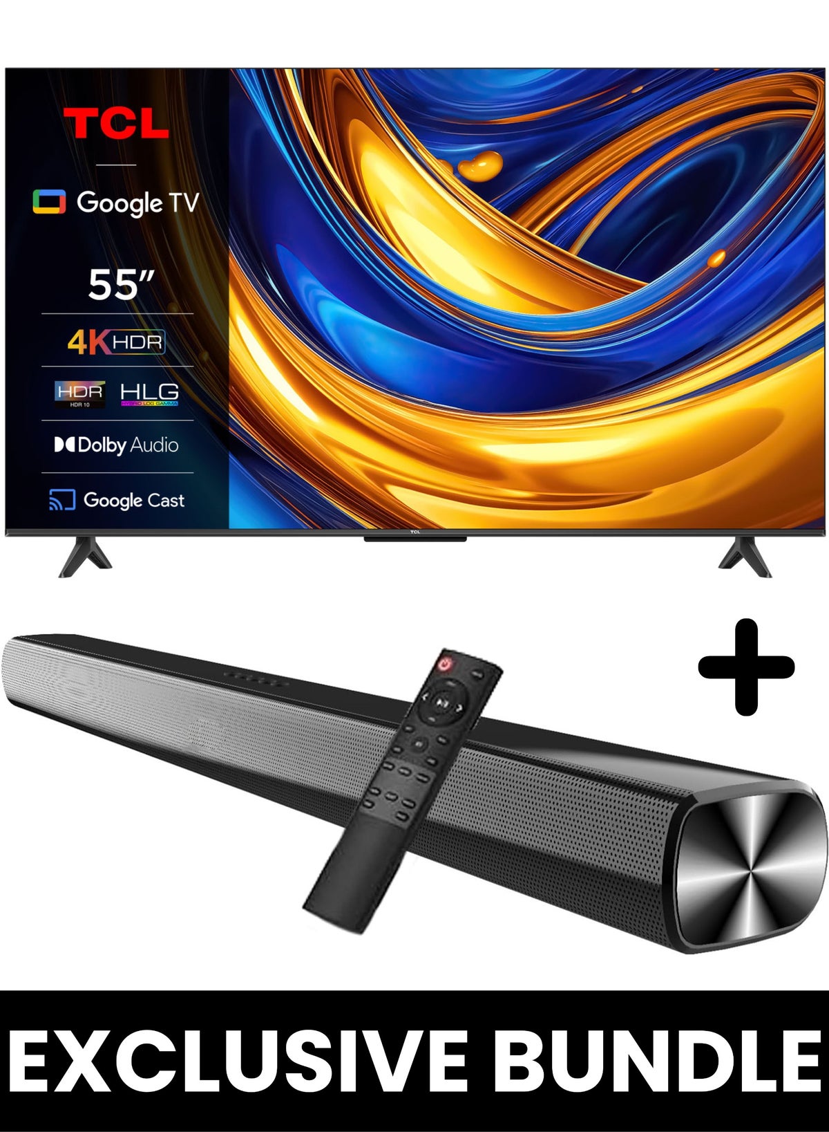 TCL 55-Inch P655 UHD LED 4K Smart TV + 2.0 Channel Premium Soundbar | [Google TV, AiPQ Processor ...