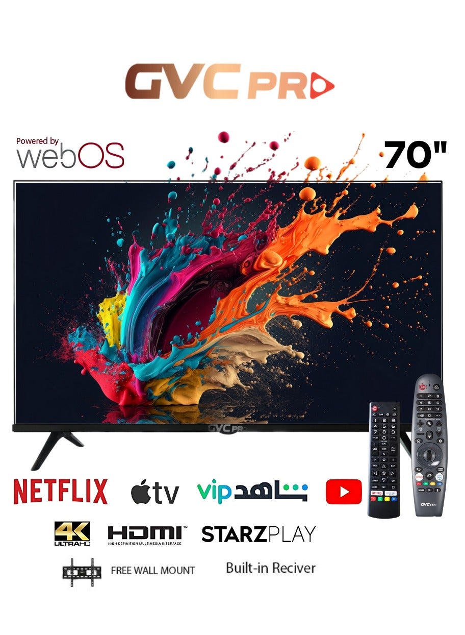 gvc pro 70 Inch WebOs Smart TV with Free wall Mount and Smart Remote ...