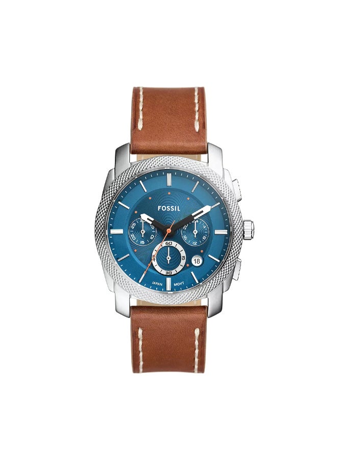 FOSSIL Men's Machine Chronograph Brown Leather Watch FS6059 - 42mm ...