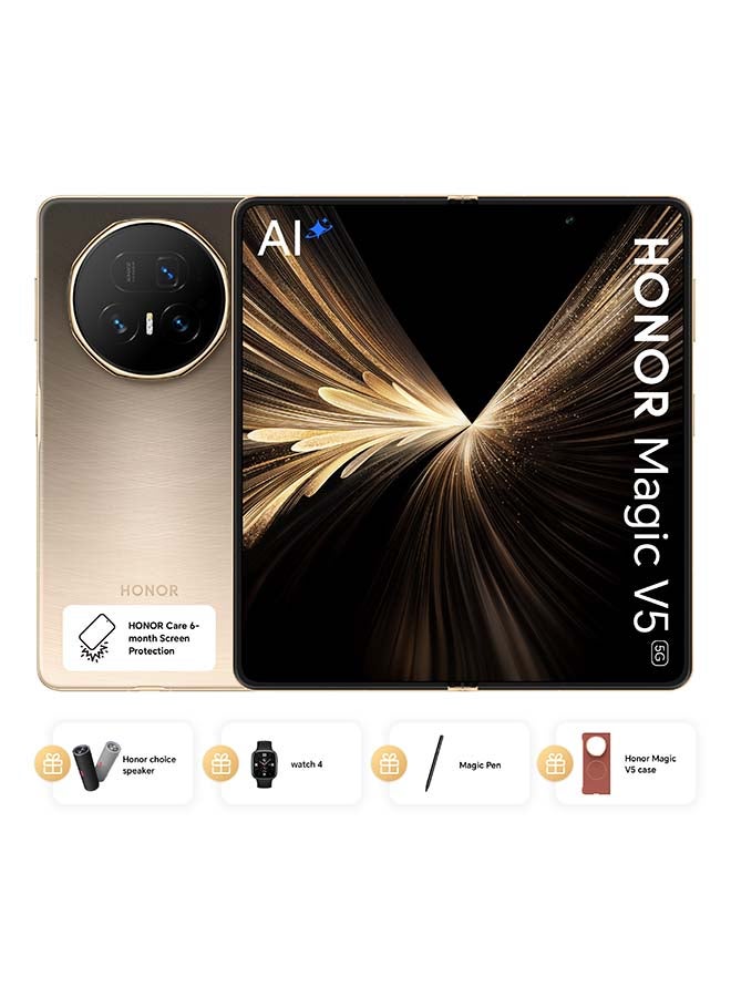 Honor Magic V5 16GB RAM 512GB Dawn Gold Bundle With Honor Choice ...
