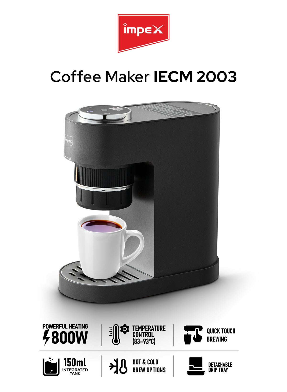 Impex Coffee Maker | Hot & Cold Brew Coffee Machine | 800W Espresso ...
