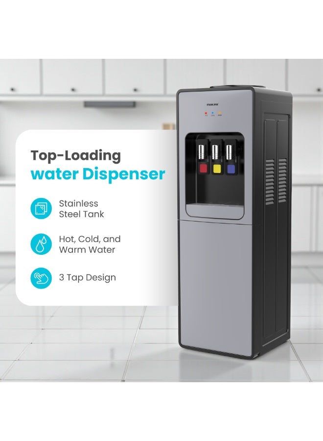 NIKAI Water Dispenser with 16L Refrigerator Storage | Hot, Cold ...