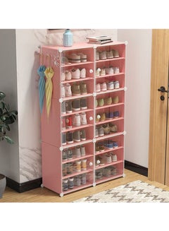 Hihonor 2 Columns 9 Tiers Pink Shoe Rack, Shoe Storage Cabinet ...