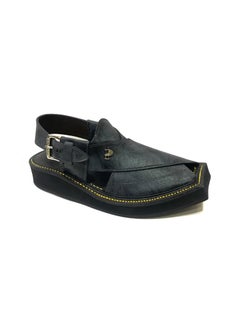 Pakhtun Chappal Original Leather Peshawari Sandals Black Kaptaan sole ...