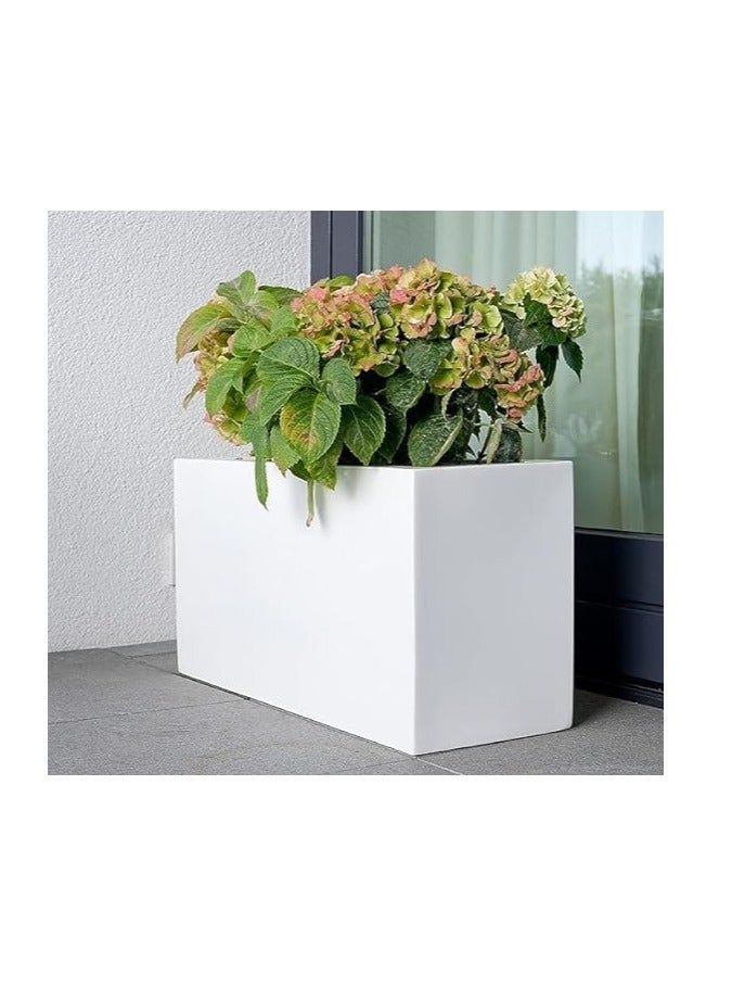 GRP GRP Fiberglass Rectangular White Pot 70x30x30cm (LWH)) for Plants ...