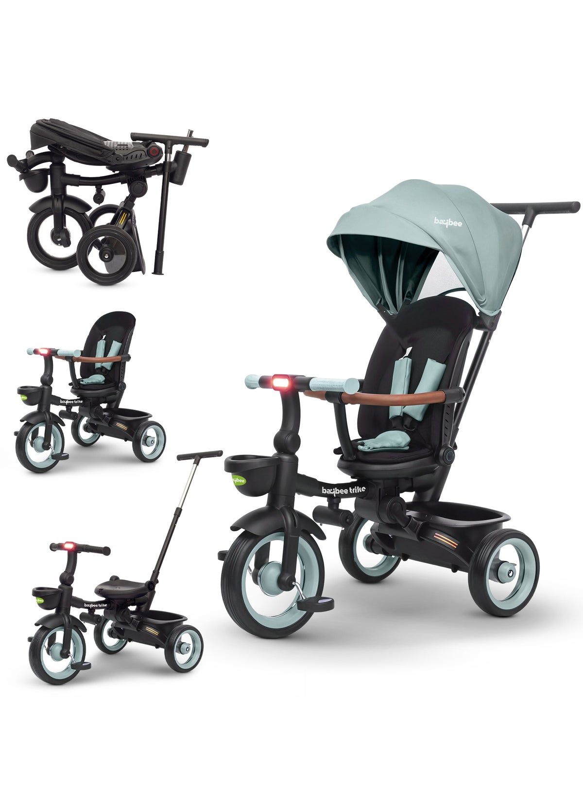 BAYBEE Cozy 7 in 1 Convertible Baby Tricycle for Kids, Foldable Baby ...