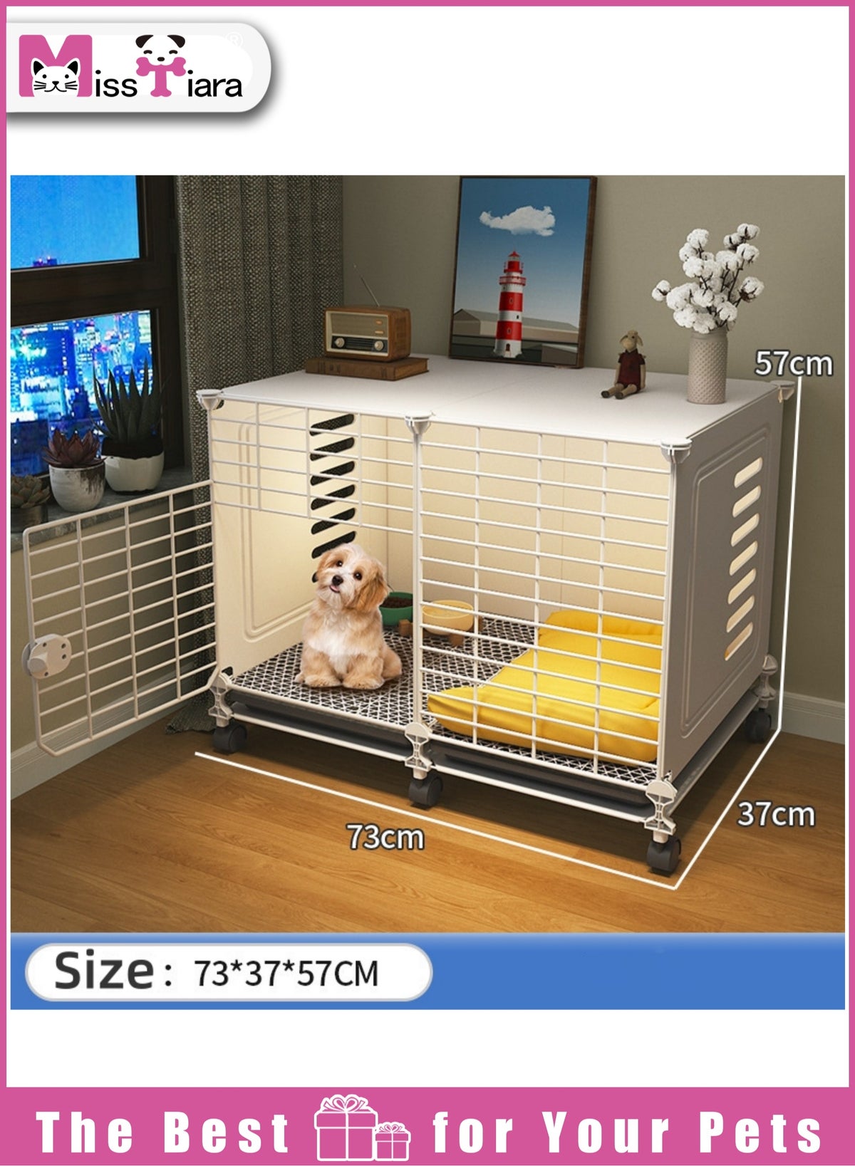 MissTiara Dog cage for small dogs indoor dog kennel and toilet Perfect ...