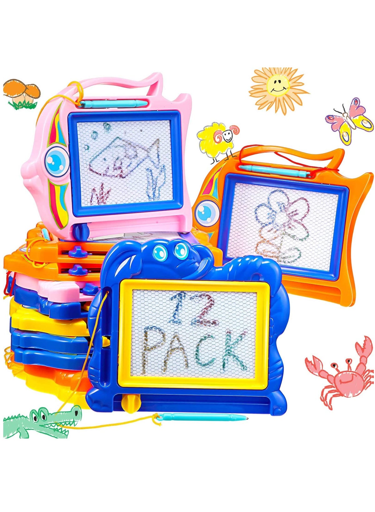 Suntown Mini Magnetic Drawing Boards for Kids - Erasable Doodle Pads in ...