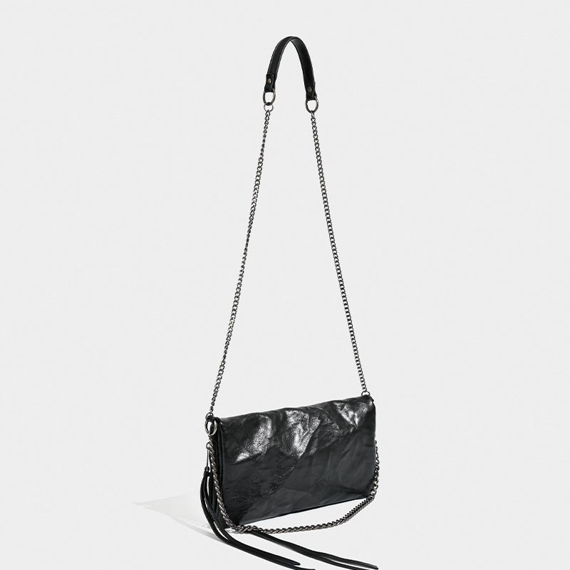 Generic Chain Small Square Bag 2025 Korean Style Ins Pleated Rock Style ...