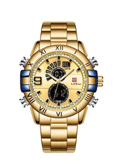 LEEWAS LEEwas Men's Waterproof Quartz Wrist Watch-GOLDEN Strap KSA ...
