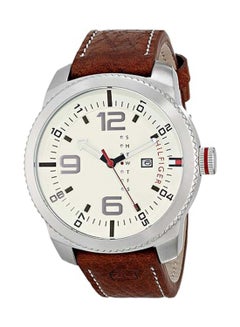 TOMMY HILFIGER Men's Analog Round Shape Leather Wrist Watch 1791013 ...