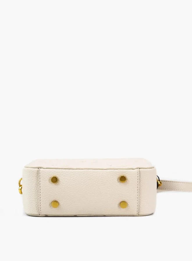 Gabriella Gucci CREAM Monogram Embossed Crossbody Bag with Zip Closure ...