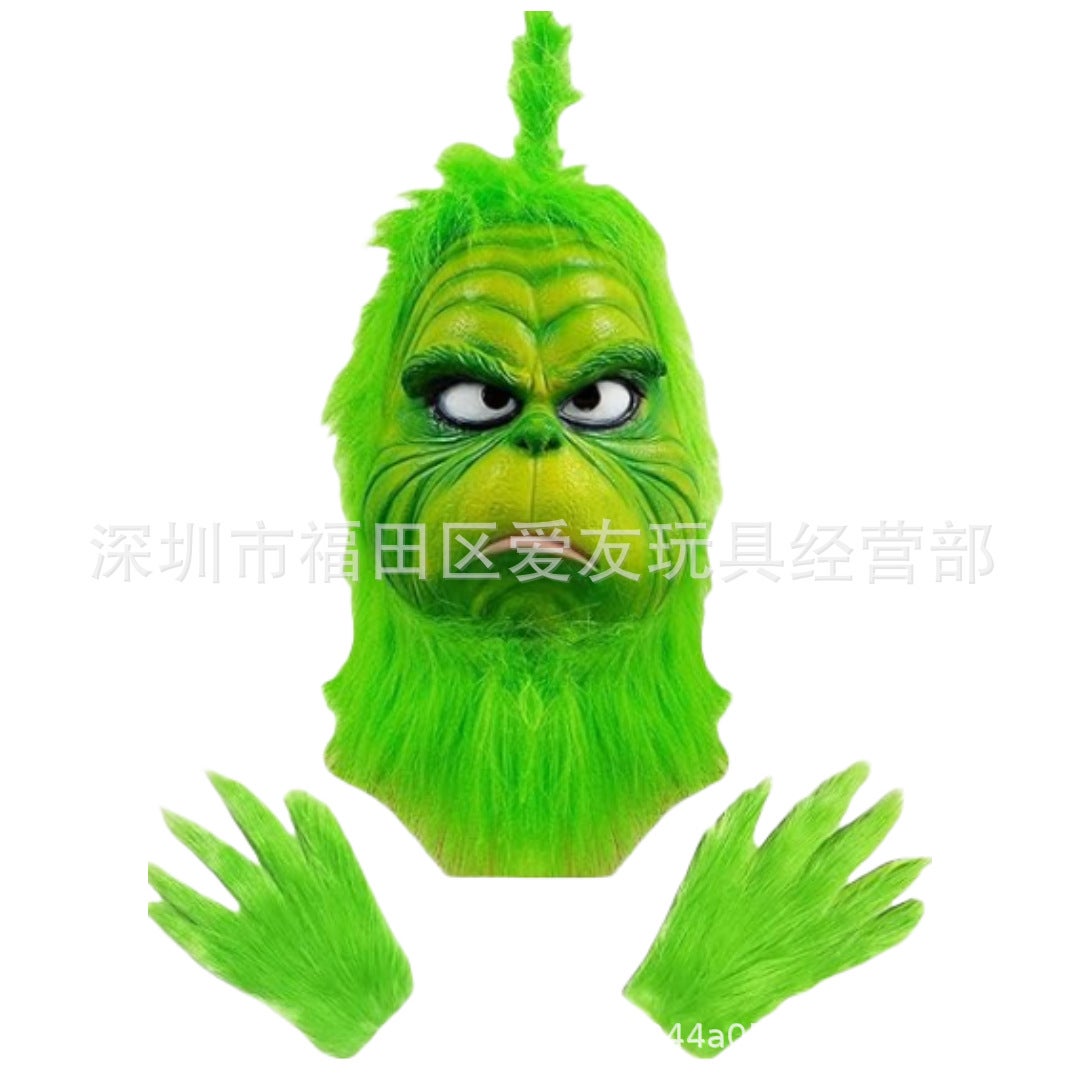 Generic Christmas Cos Grinch Green Furry Monster Costume Mask Grinch ...