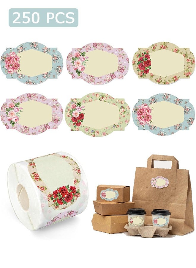 Urit 250 Pcs Vintage Floral Jar Label Stickers, 4 Designs Adhesive ...