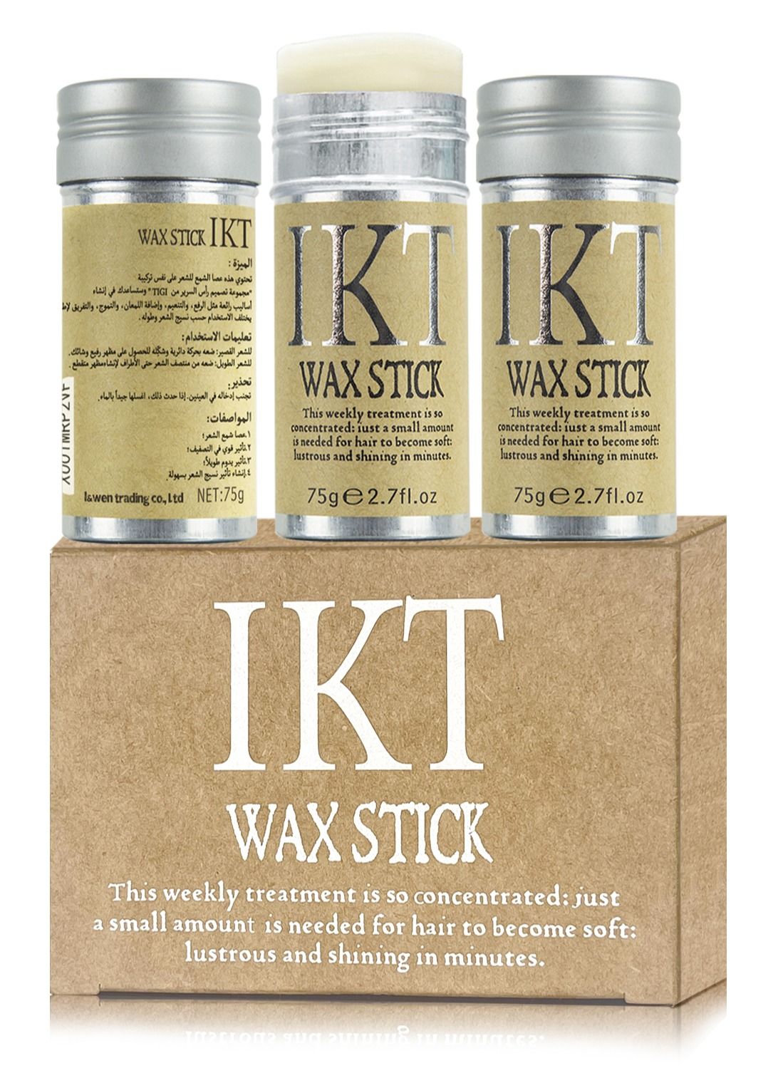 IKT 3Pcs Hair Wax Stick Set Strong and Long-Lasting Hold for Hair Non ...